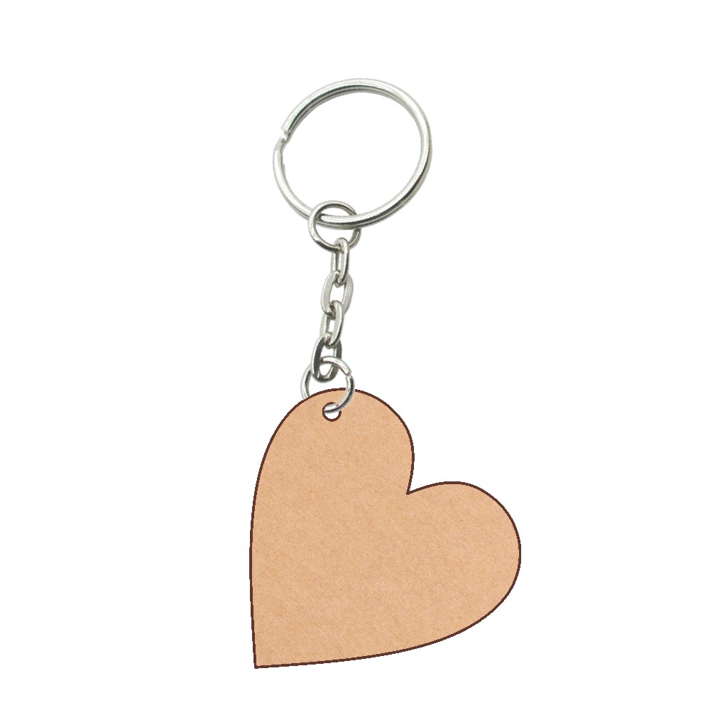 MDF Keychain Bases Heart - Designer Desk